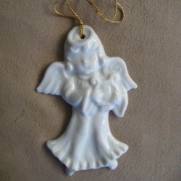 Bloomingdale's | Holiday | Porcelain Christmas Angel With Lyre Ornament ...